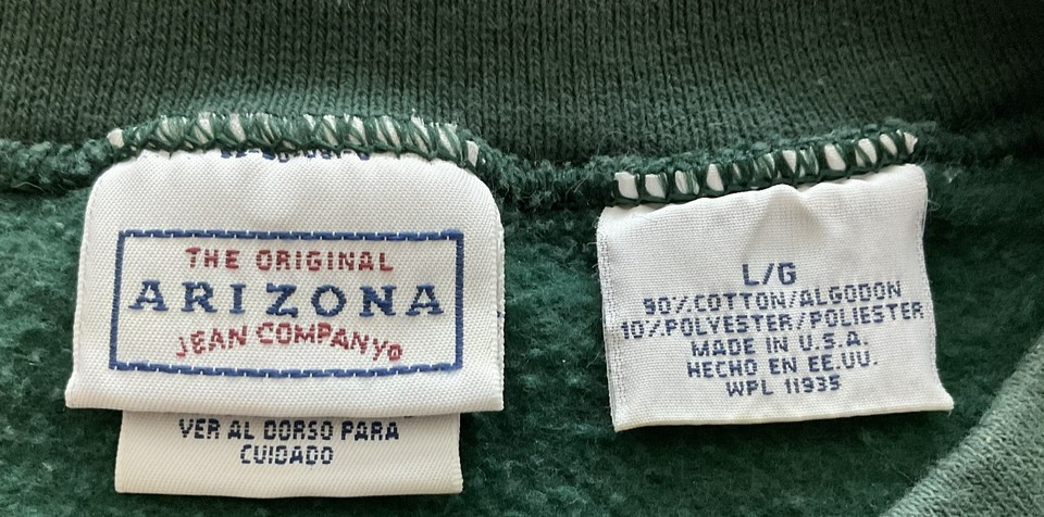 Arizona Jean Company Faded Green Color Sweatshirt Men's Large | eBay