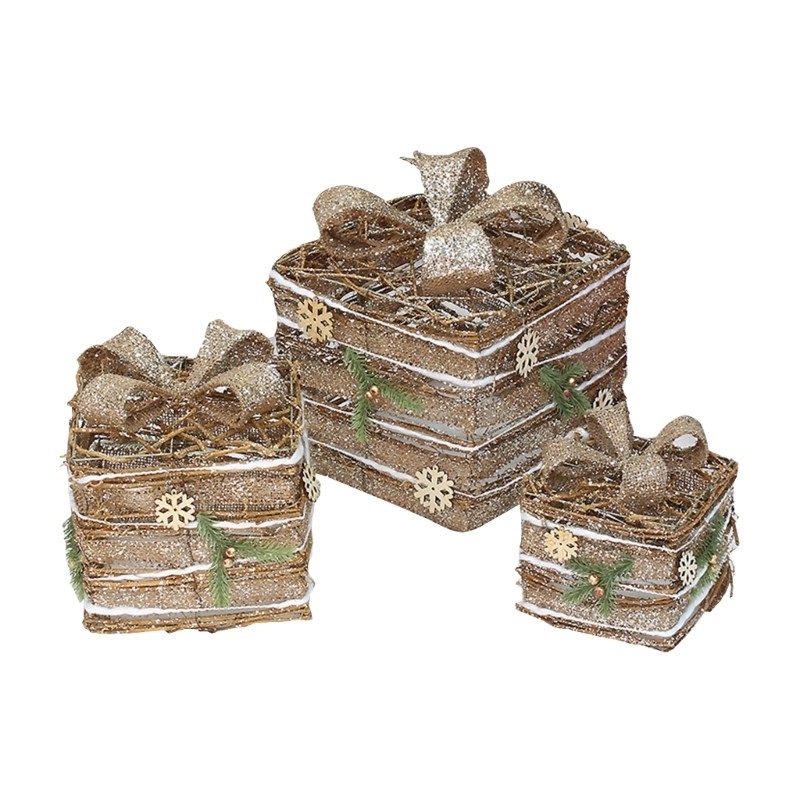 Wrought Iron Gift Box Ornament Pack of 3 Household Shopping Mall ...