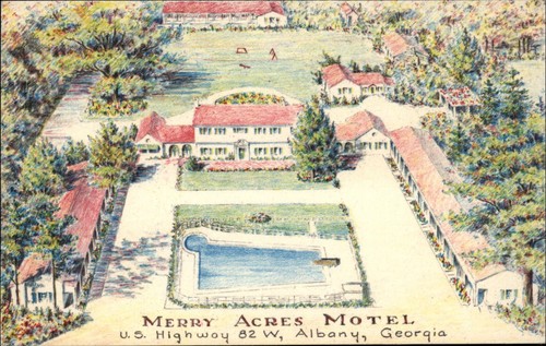 Albany Georgia Merry Acres Motel crayon rendering by artist Bowers art ...