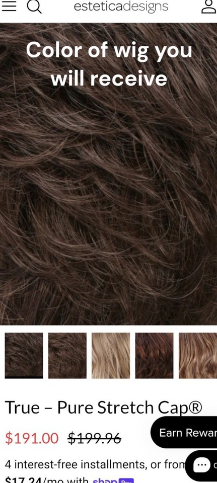 Estetica True Pure Stretch Cap Wig R6/10 Chestnut Brown / Medium Ash ...