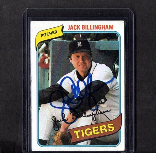 1980 TOPPS VINTAGE CARD SIGNED IP AUTO JACK BILLINGHAM DETROIT TIGERS ...