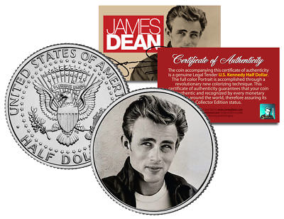 JAMES DEAN * Rebel Without A Cause - Leaning on Wall * JFK Half Dollar ...