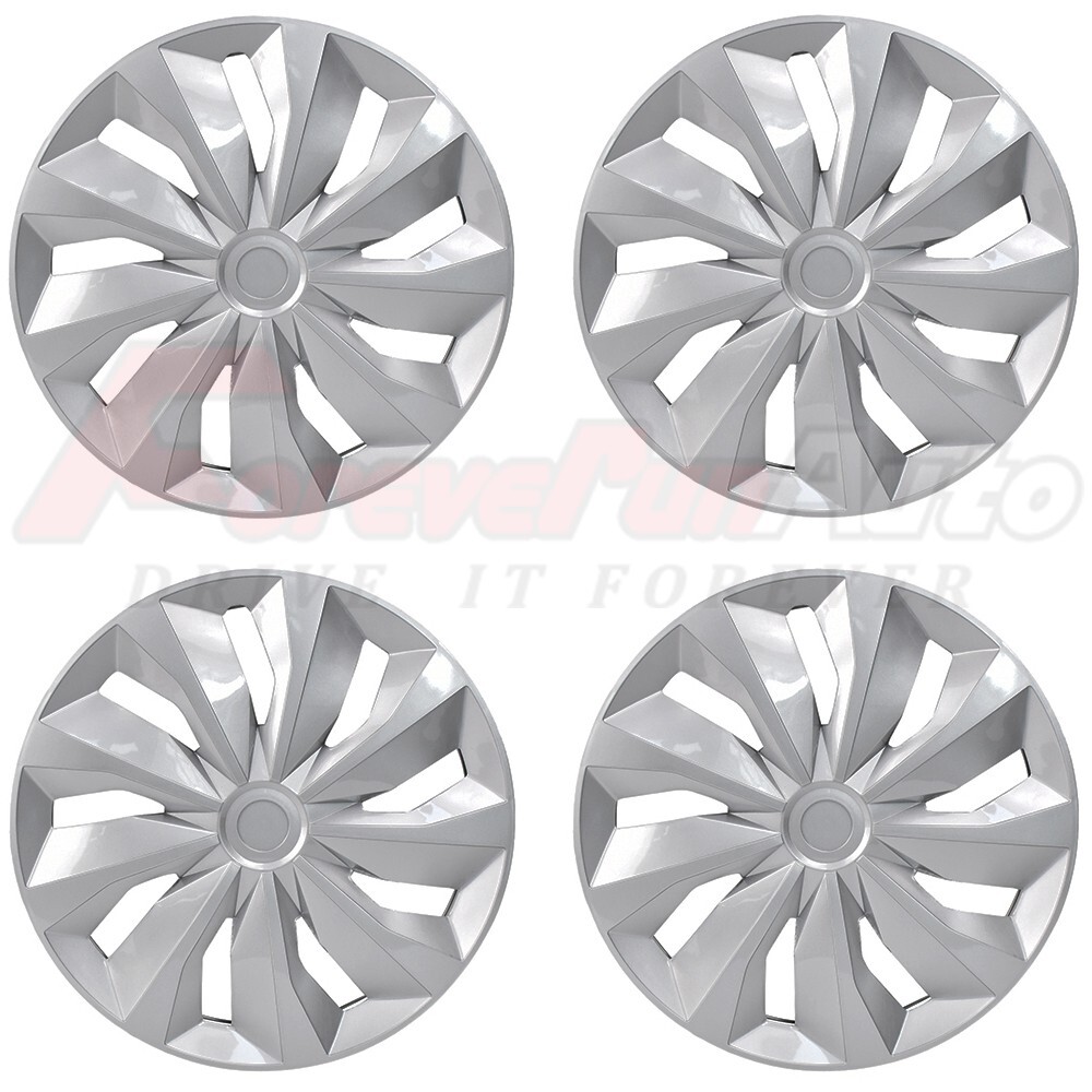 14" Set of 4 Hub Caps Wheel Covers Silver Snap On fit R14 Tire & Steel ...
