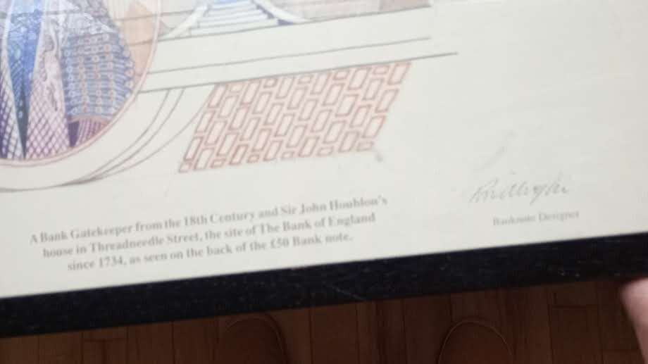 BANK OF ENGLAND PRINT - original drawing for Houblon 50 - limited run ...
