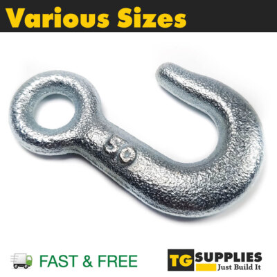 Heavy Duty Galvanised Steel Chain Hooks Lifting Hook Hoist Hooks Crane ...