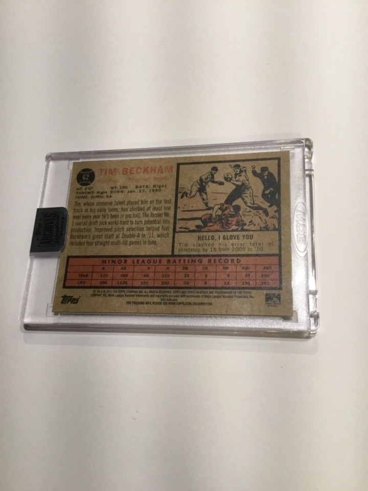 Topps Archive 2011 Tim Beckham Topps Heritage Rookie Card auto signed ...