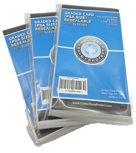 (150-Count) CSP Heavy Duty 4 Mil Graded Card Sleeves - PSA Size ...