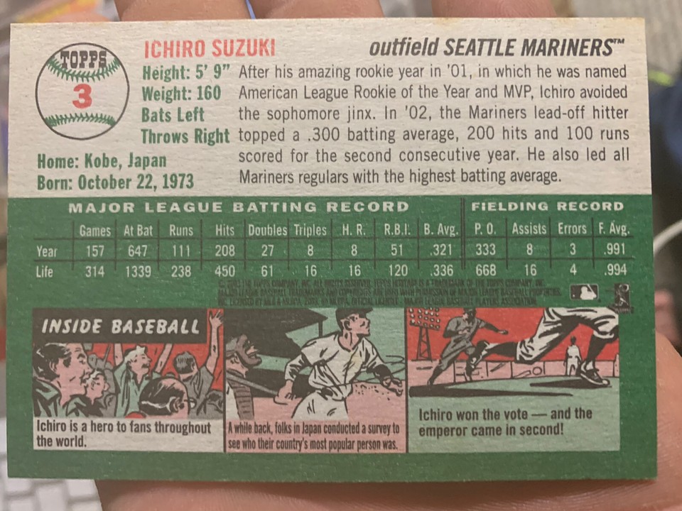 2003 Topps Heritage - #3 Ichiro Suzuki | eBay