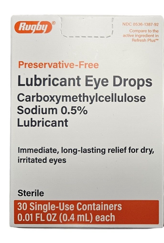 Rugby Lubricating DRY EYE Drops Sterile Single Use Containers 30ct ^ | eBay