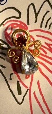 Vintage Guardian Angel Lapel Pin Tack November Amber Topaz Birthstone ...