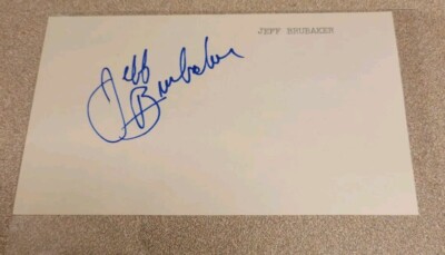 JEFF BRUBAKER SIGNED 3x5 INDEX CARD NHL AUTOGRAPH WHALERS MAPLE LEAFS ...