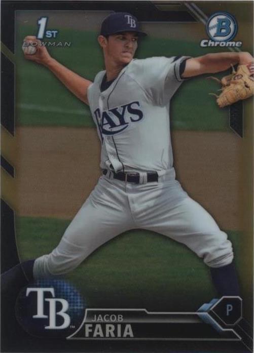 2016 Bowman Chrome - Prospects Jacob Faria #BCP186 Black & Gold ...