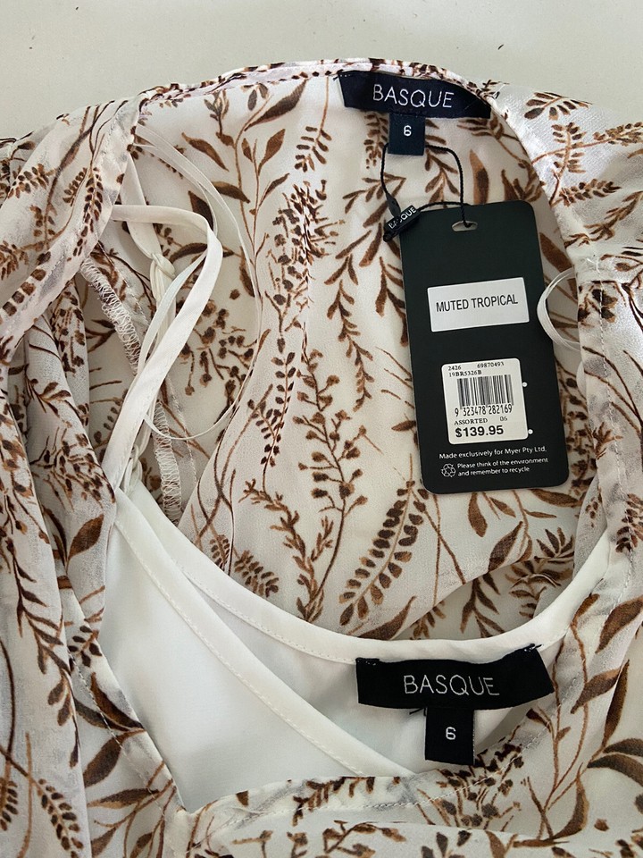 New BASQUE Myer Long Dress With Lining ‘Tropical’ Size 6 RRP$139.95 ...