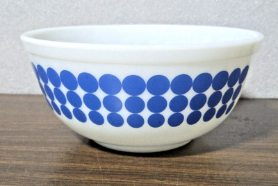 VINTAGE #403 Pyrex Glass BLUE POLKA DOT MIXING NESTING BOWL | eBay