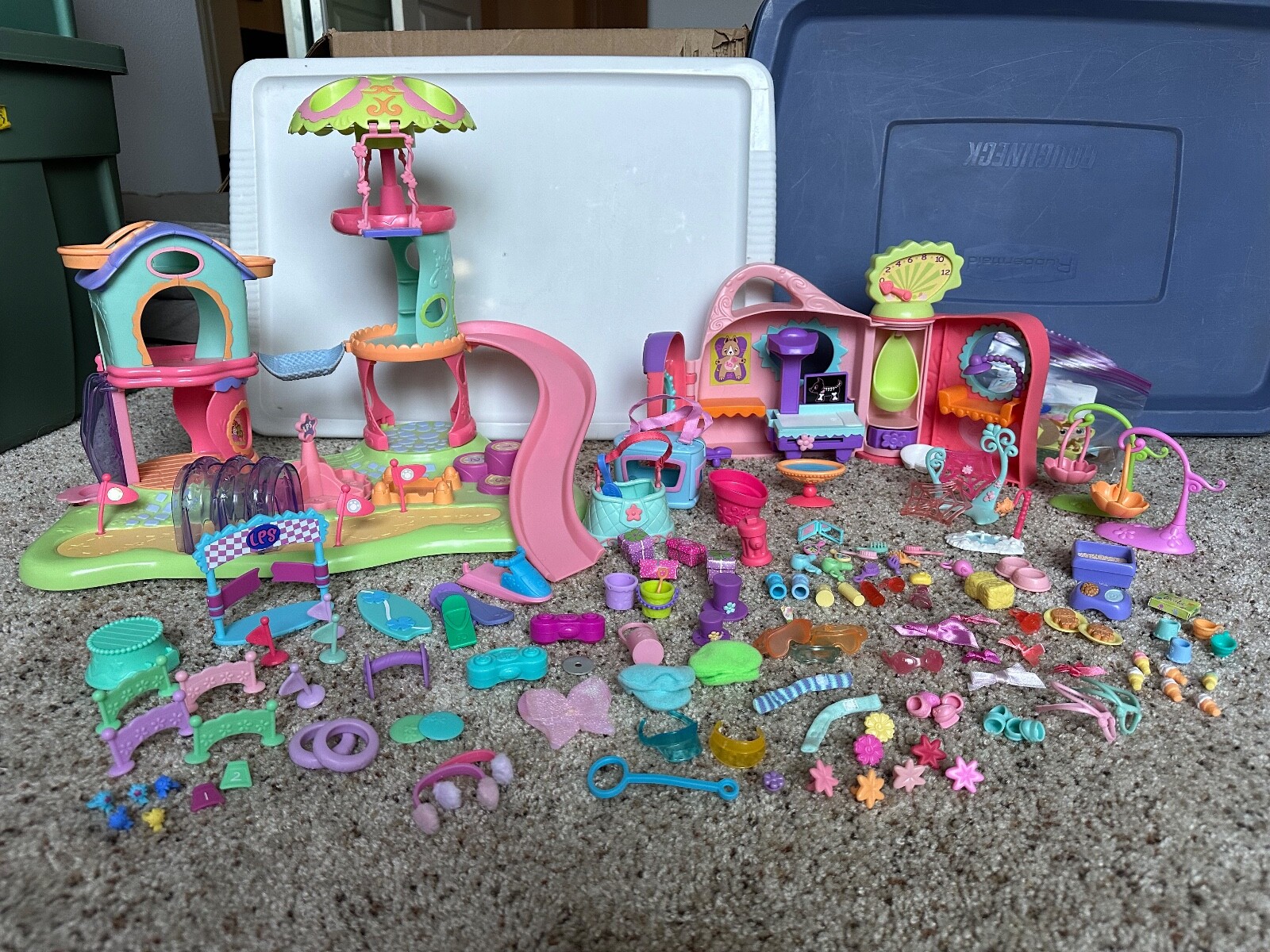 Large Lot 175 LPS Littlest Pet Shop 2007 Pieces (40 Pets 133 Items 2 ...