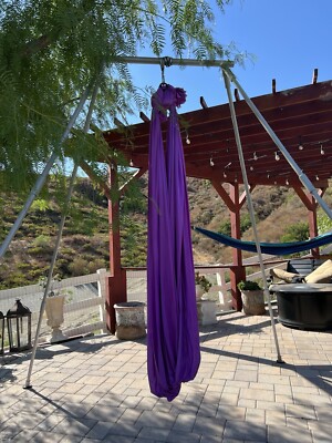 Aerial Stand Portable Aerial Rig Frame Yoga Swing Bar w/39Ft Yoga Swing ...