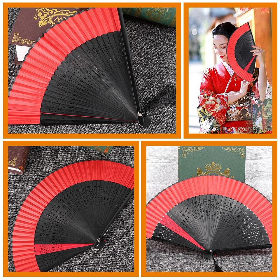 Cloth Vintage Hand Fan Bamboo Foldable Handheld Fan Decorative ...