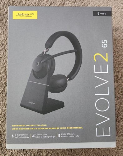 Jabra Evolve2 65 Stereo Wireless Headset (MS Teams, USB-C) - Black 706487020271| eBay