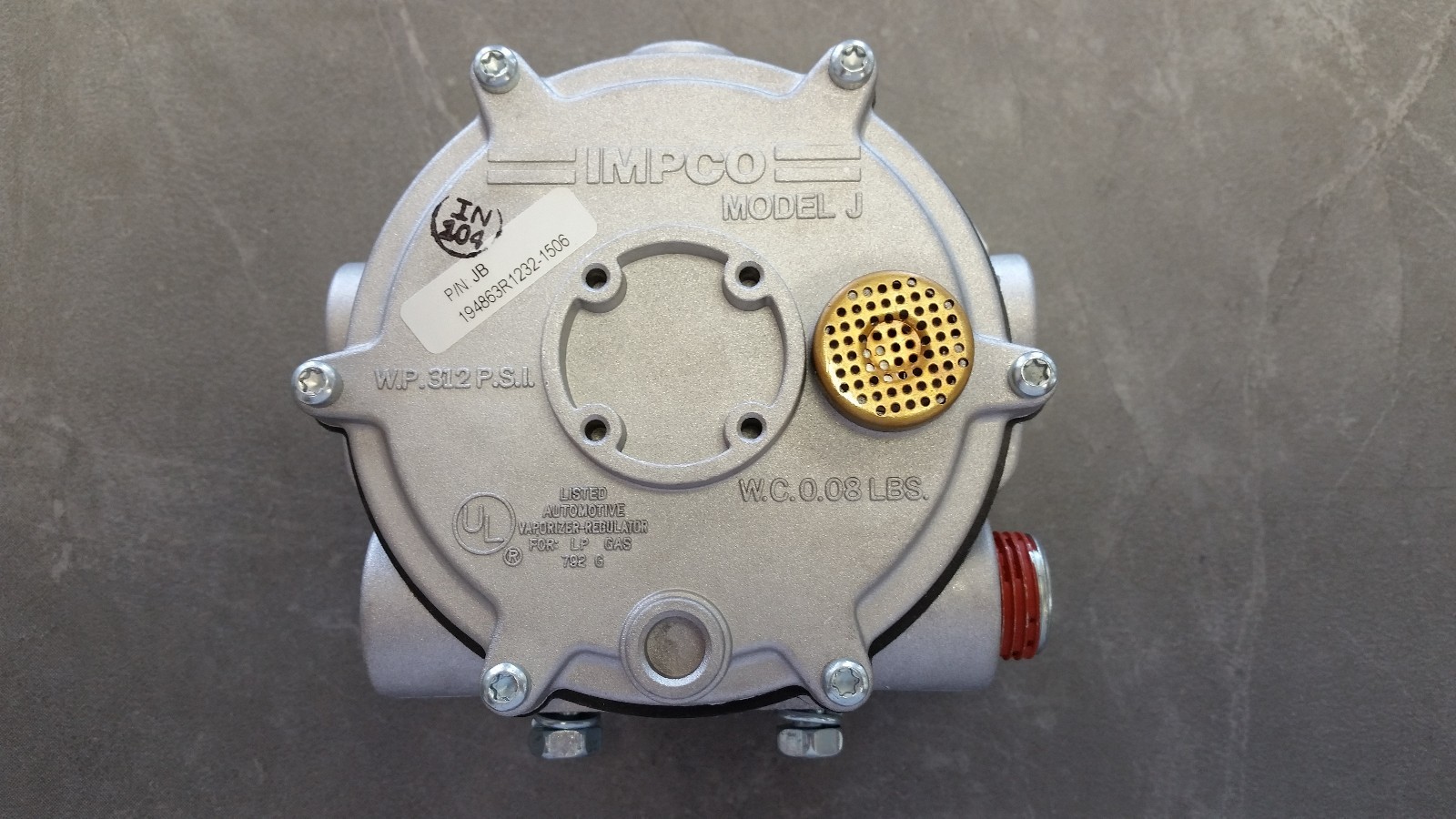 IMPCO MODEL J REGULATOR/VAPORIZER, FORKLIFT, BUFFER MACHINES, OFF ROAD ...
