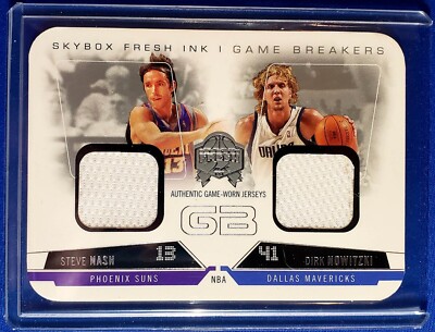 2004-05 Skybox Fresh Ink Steve Nash Dirk Nowitzki Game Breakers Jerseys ...