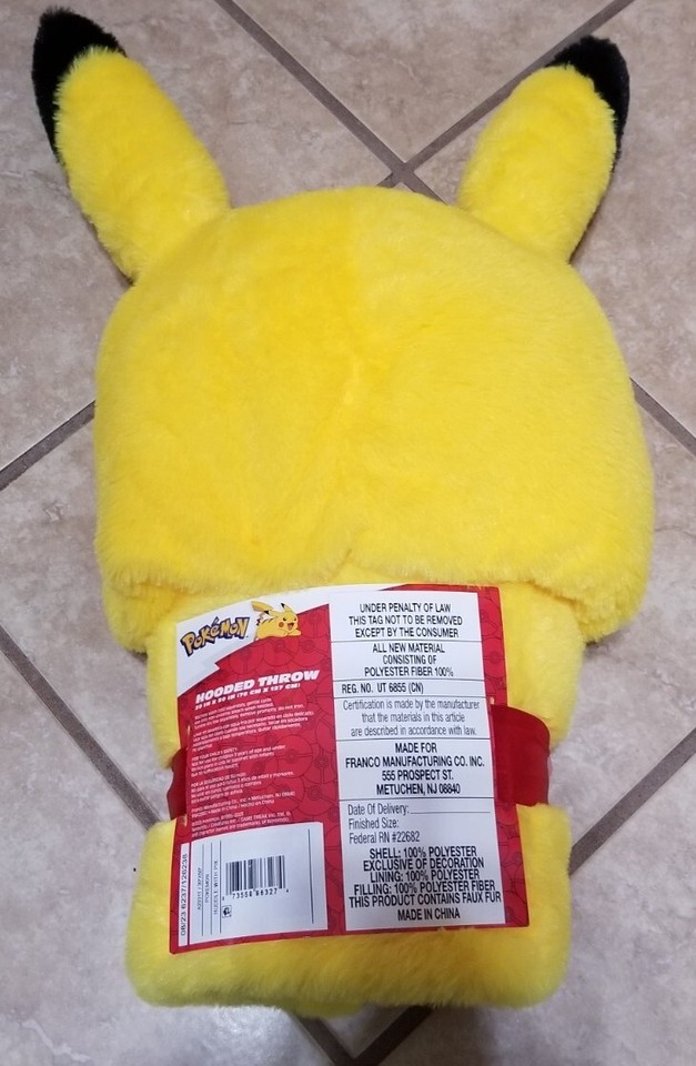 Pokemon Pikachu 30 x 50 Inch Hooded Throw | eBay