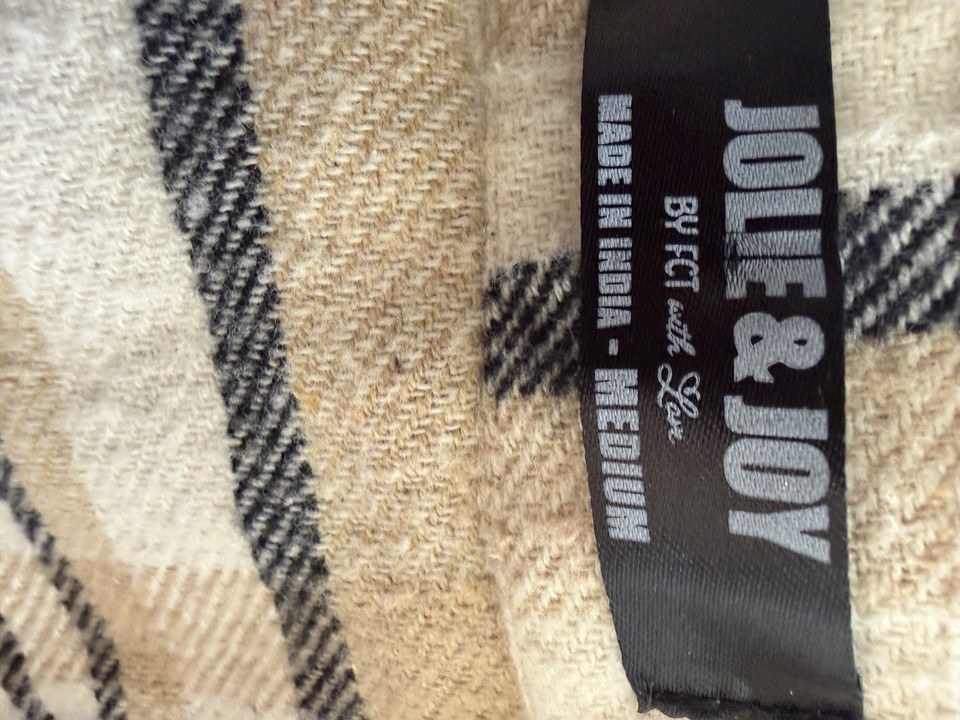 Jolie & Joy Plaid Sleeveless Shacket Vest Women’s M Tan Button Front ...