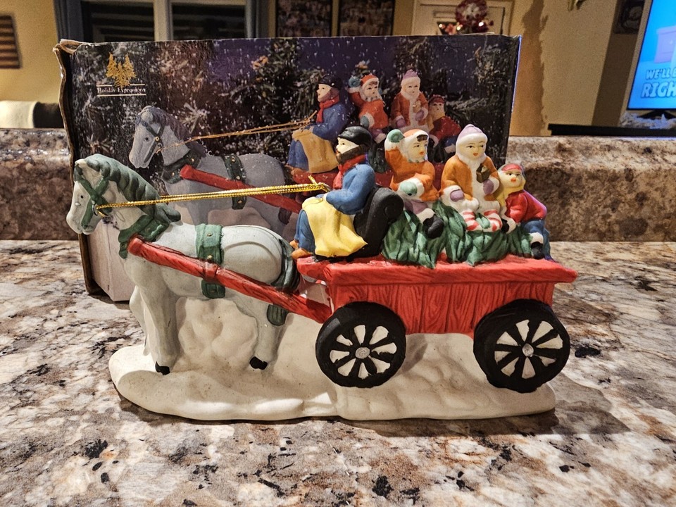 Dickens Collectables Accessories Horse Drawn Red Wagon Carriage 1996 | eBay