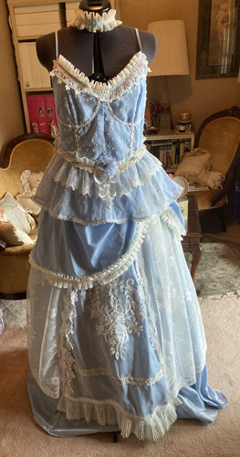 Fairy Ball Cottage Core 3pc Gown Prom Dress Lace-up Cinderella Princess ...
