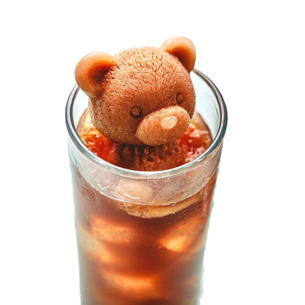 White Animal Dropper Mold Milk Tea Bear Shape Chocolate Mold Rose Ice ...