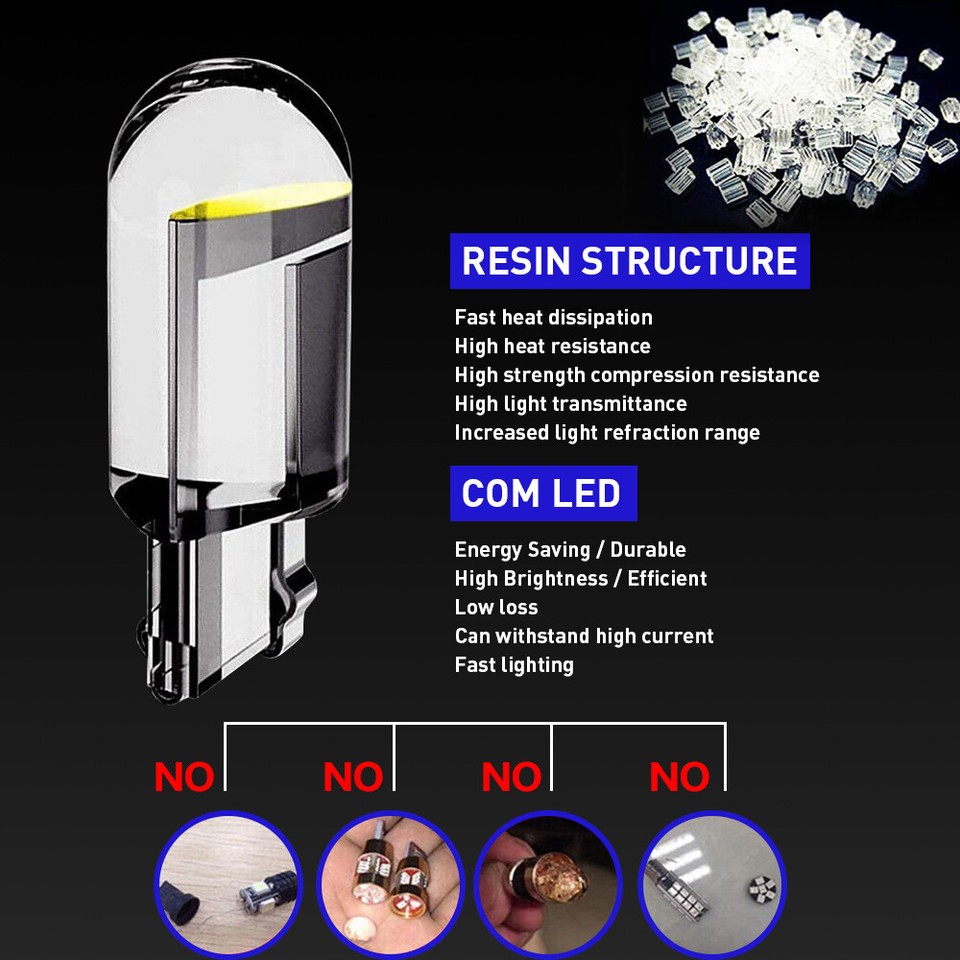 30X T10 W5W 194 168 White LED Car Interior Light Bulb License Plate ...