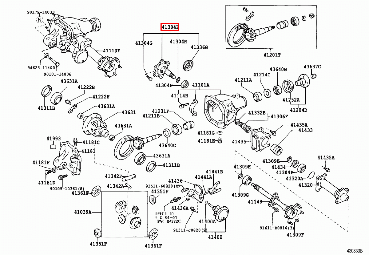 Genuine Hilux Surf YN130 VZN130 LN130 KZN130 Front Right RH Diff Side ...