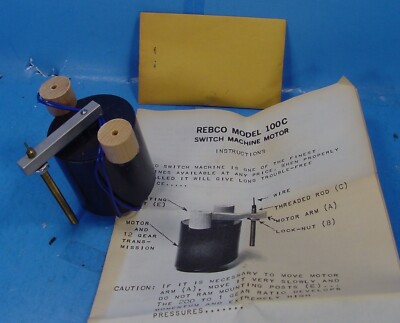 REBCO MODEL 100C SWITCH MACHINE MOTOR FOR TURNOUTS O, S , HO, On3, On30 ...
