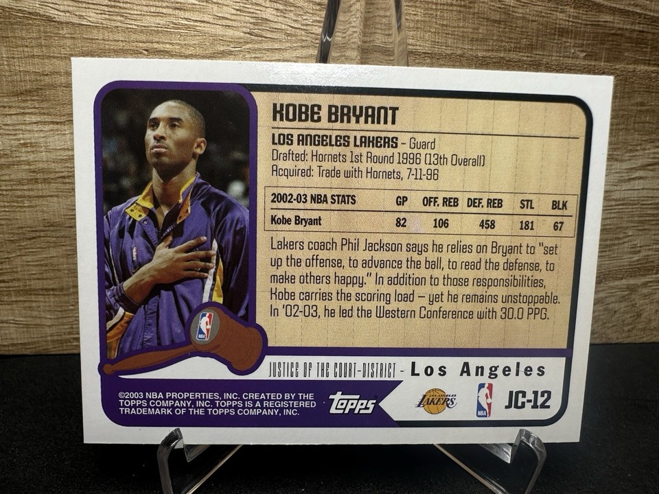 2003-04 NBA Topps Kobe Bryant #JC-12 Justice of the Court Base Holo ...