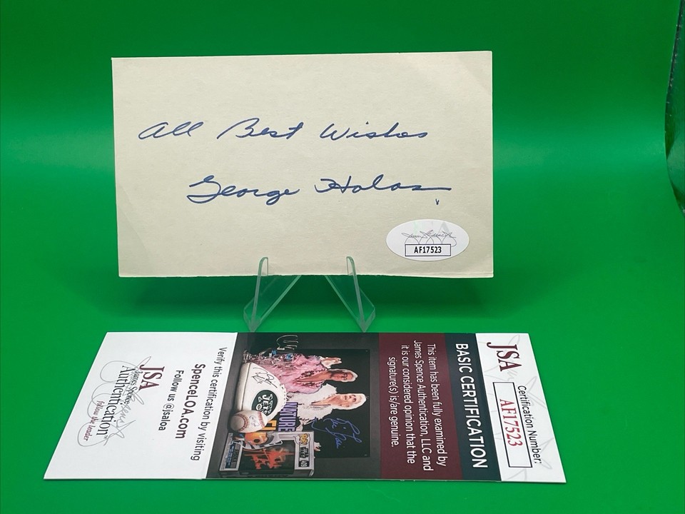 George Halas Owner Chicago Bears Original Signed Autograph 3x5 Index ...