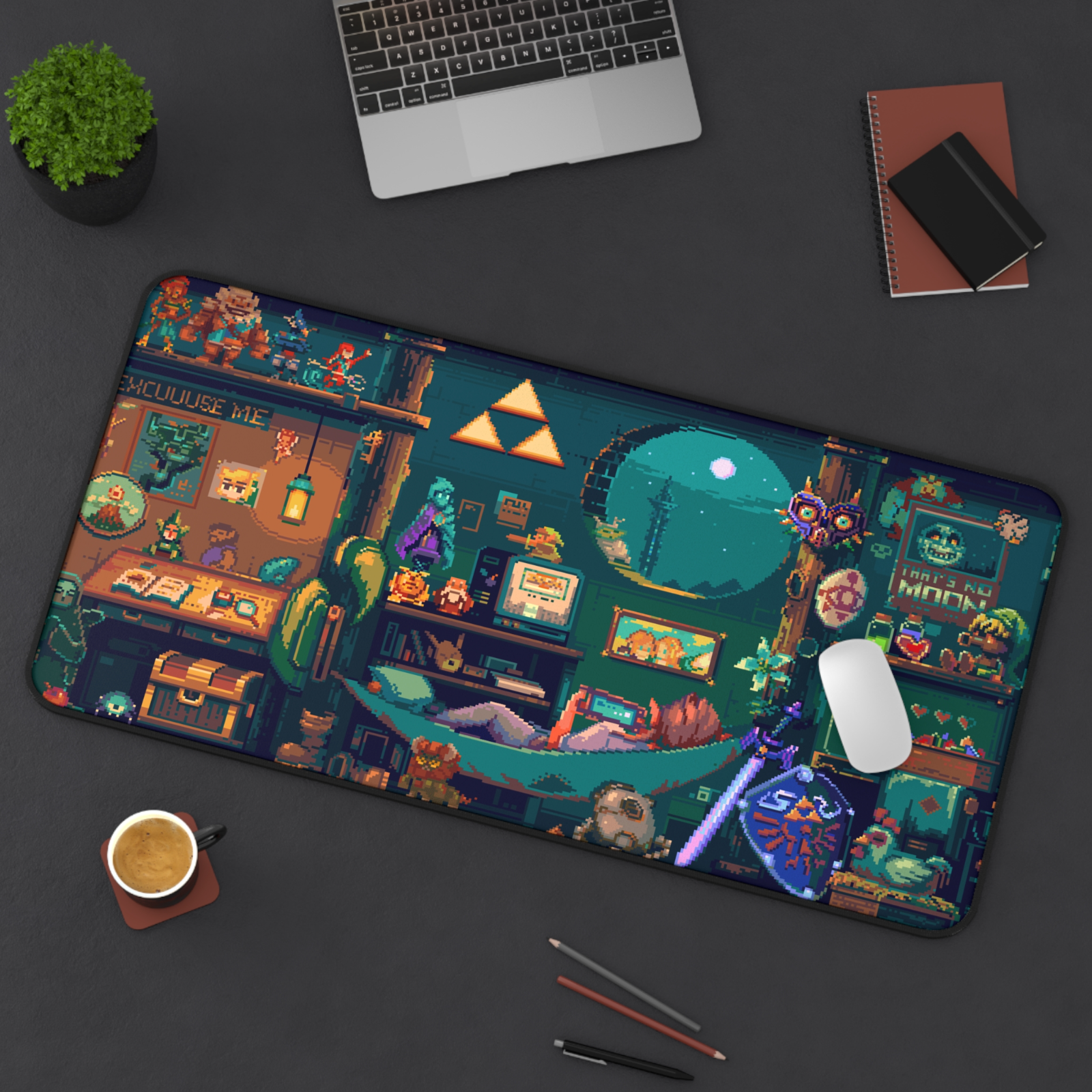 Legend of the Zelda Pixel Art, Large Mousepad, Gaming Desk Mat Art | eBay
