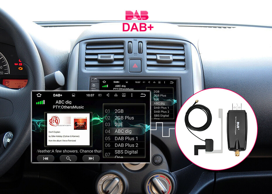 Digital Radio Receiver USB Radio Adapter Tuner DAB+ Aerial Android Navi ...
