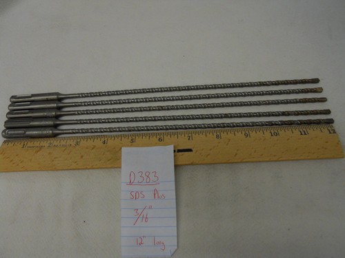 5 NEW BOSCH ANSI SDS PLUS CARBIDE TIPPED 3/16" X 12" DRILL BIT. GERMAN ...