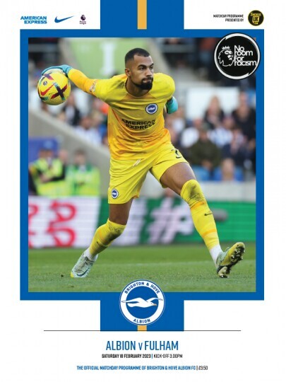 Brighton & Hove Albion v Fulham EPL18/2/2023 Official programme. NEW ...