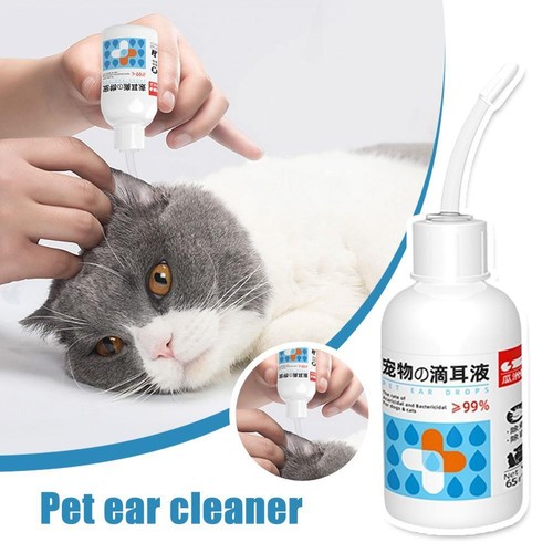 Pet Dog & Cat Ear Cleaner Itchy Natural Drops Yeast Mites 65 ml Nice ...
