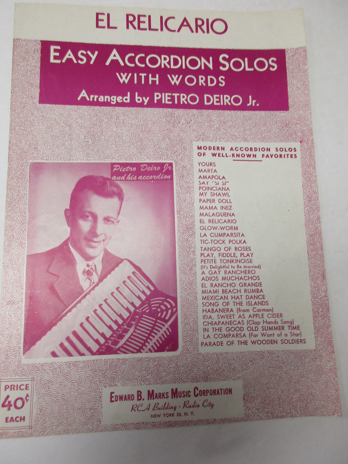 Jose Padilla El Relicario Accordion Solo Sheet Music Arranged by Pietro ...