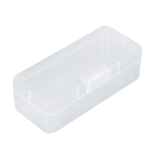 Storage Containers Clear Rectangular Organizer Box With Flap Lid Home ...