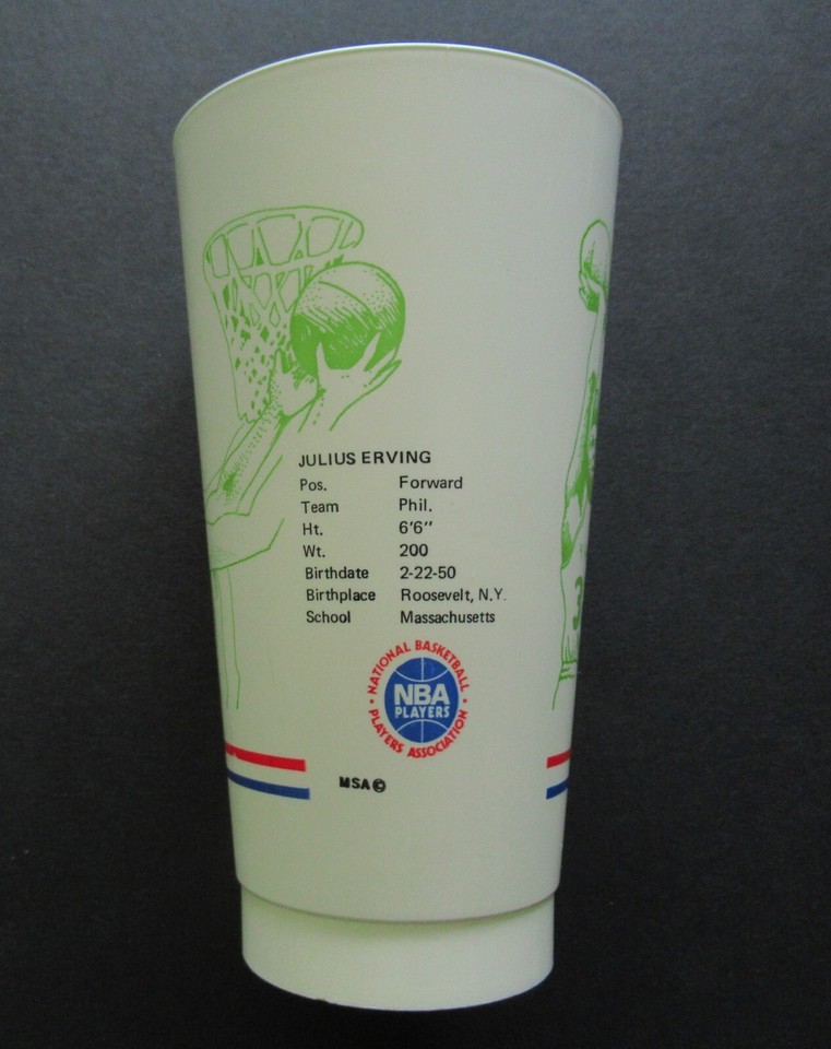 RARE 1976-77 Circle K NBA Basketball DR J. Cup MSA Julius Erving 76ers ...