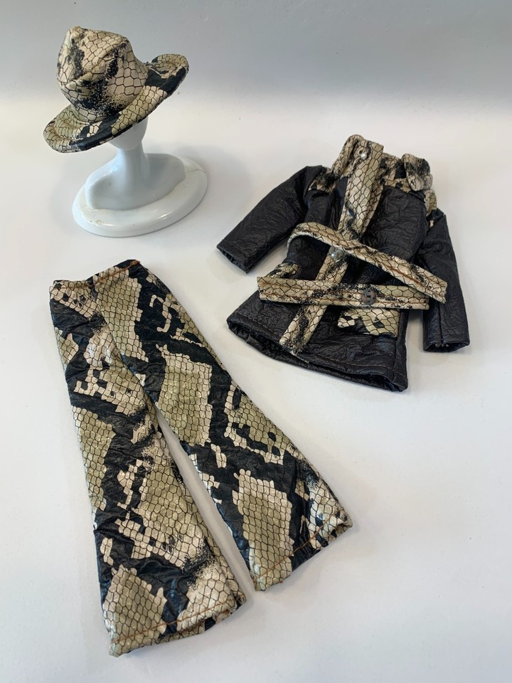 Vintage Barbie CLONE MOD SNAKE SKIN BELL BOTTOMS & JACKET Tagged Hong ...