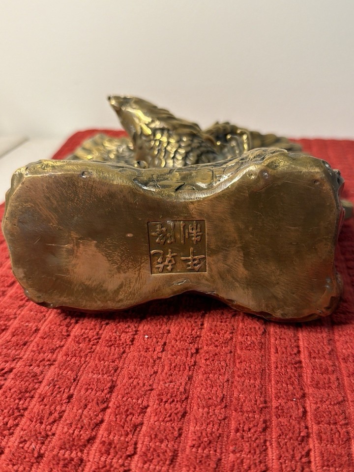 Vintage 9 '' brass china feng shui wealth,prosperity,good Fortune eagle ...