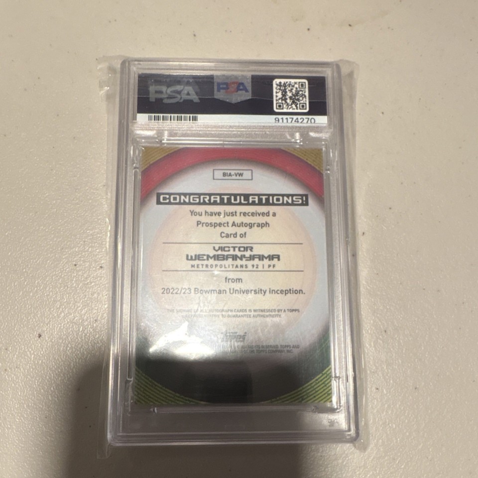 2022-23 Bowman Inception Victor Wembanyama Autograph Rookie PSA 9 #BIA ...