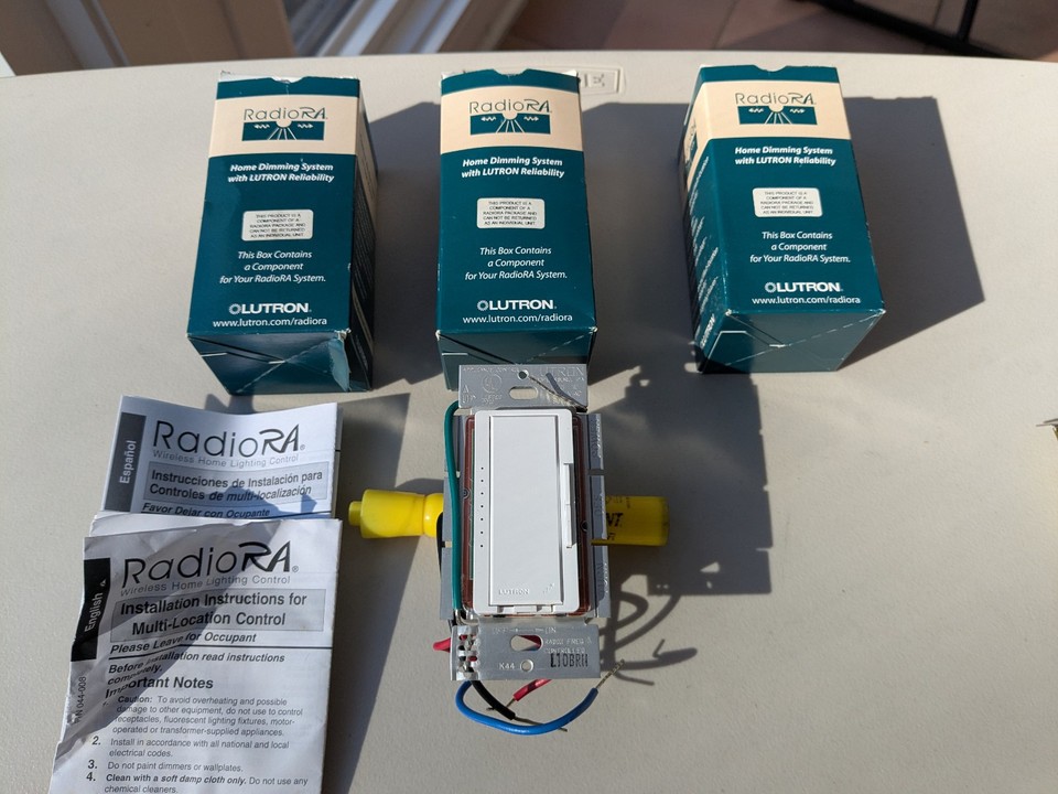 3 Lutron Radio Ra Multi Location Wall Dimmers 600 LM WH, New: 1 Owner ...