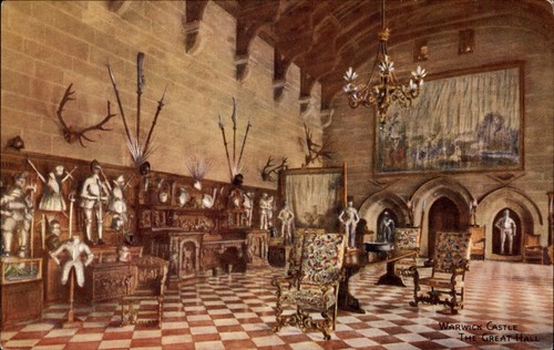Warwick Castle Great Hall vintage postcard s291 | eBay