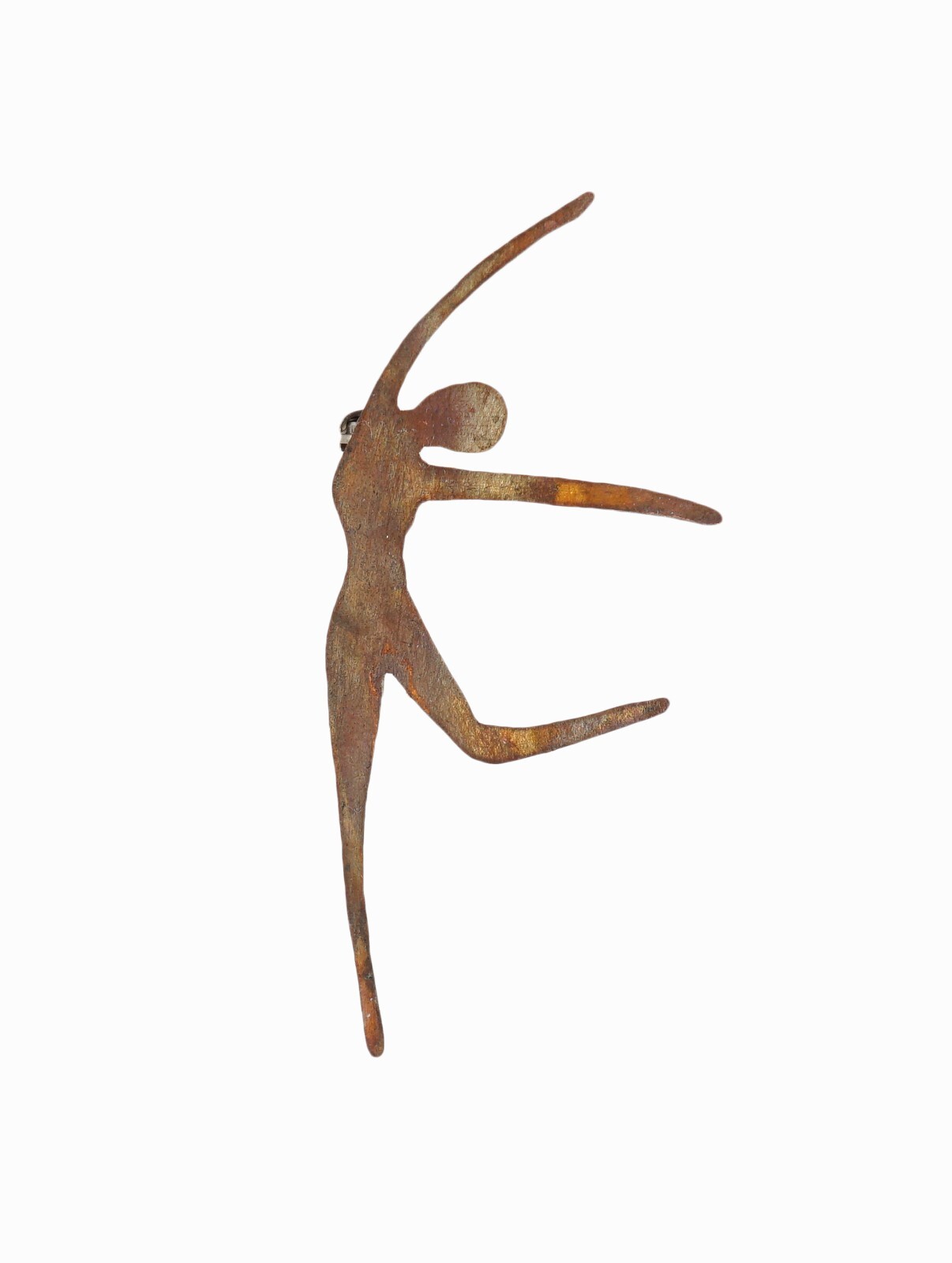 Modernist Brass Pin Human Figure Brooch Vintage Jewel… - Gem