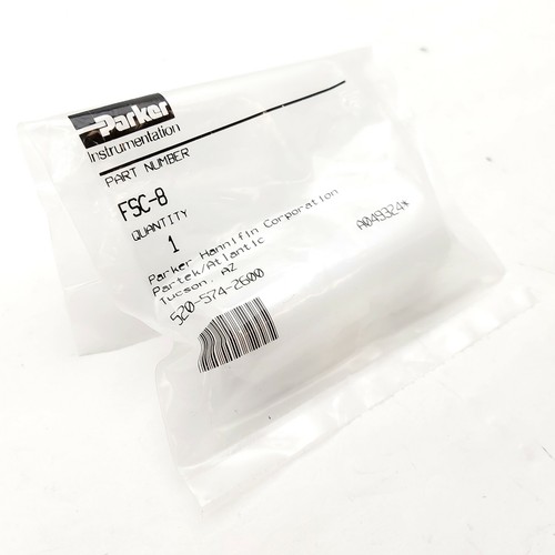 Parker FSC-8 Parflare Straight Tube Connector, 1/2" to 1/2" Tube, PFA ...