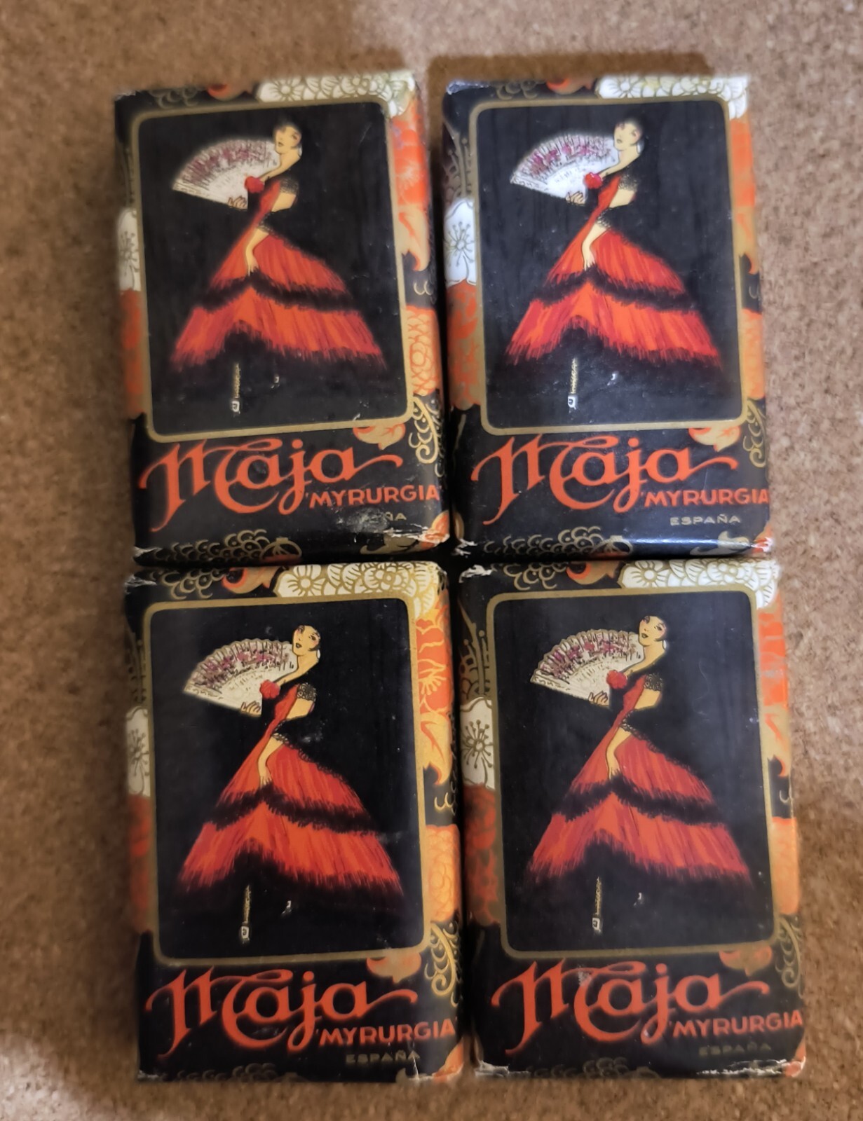Vintage Maja Jabon Myrurgia Espana Soap-4 Guest/Travel Bars 1/2 Oz Each ...